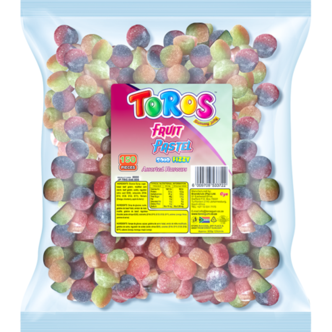 Spoil BasketClear Packet- Sour Fizzy Fruit Pastel Assorted Flavours 125 ...